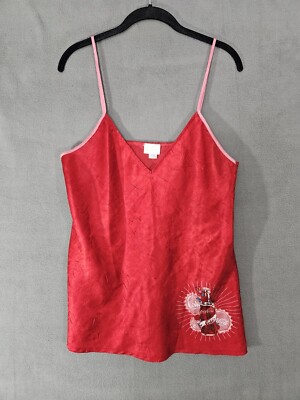 Coke Coca-Cola Womens PJ Cami Tank Top Shirt Size XL Red Vneck Pajamas ...