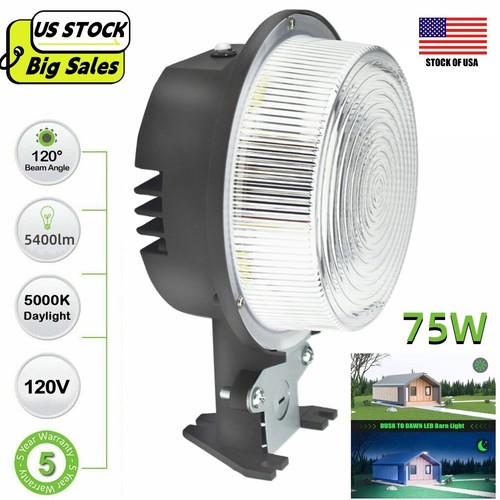 LED Barn Light 75W Dusk to Dawn Outdoor Lighting with 8400LM 5500K ...