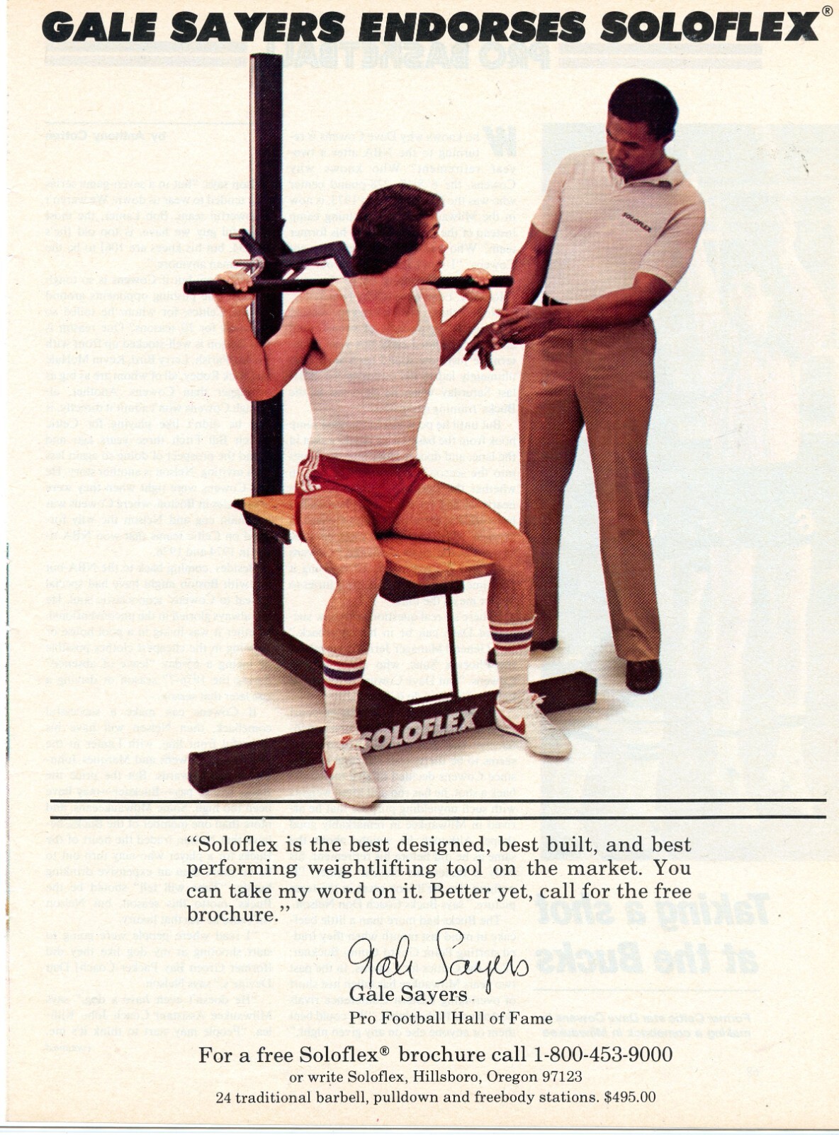 BEARS GALE SAYERS SOLOFLEX ORIGINAL PRINT AD | eBay