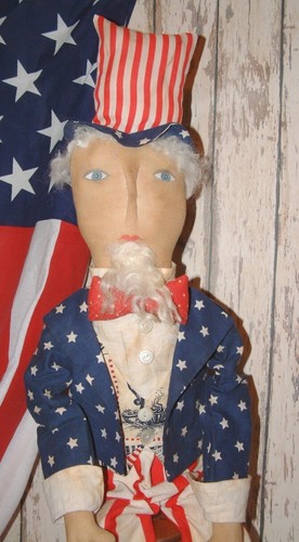 Primitive Folk Art Americana UNCLE SAM Doll Sewing Pattern | eBay