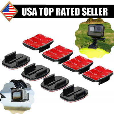 (8-Pack) Flat & Curved 3M Adhesive Mount Sticky Pads For GoPro HERO 11 ...