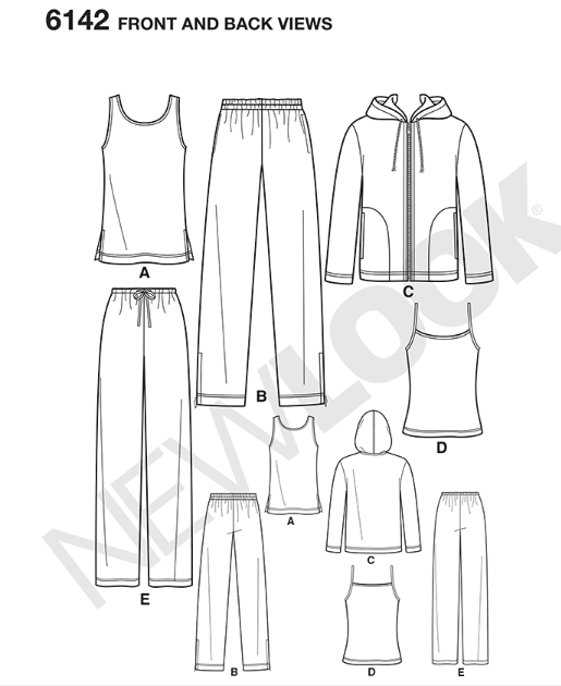 New Look Sewing Pattern Uncut 6142 Unisex Work Out Wear All Sizes Men ...
