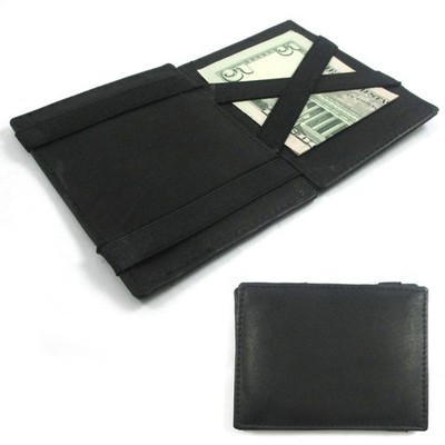 Mens Genuine Leather Magic Flip Wallet Credit Card ID Holder Money Clip ...