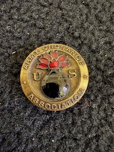 WWI US Army Ordnance Corps Lapel Pin w/Ruby Colored Stone | eBay