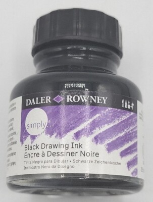 Daler-Rowney Simply Black Drawing & Calligraphy Ink 1 fl oz. Factory ...
