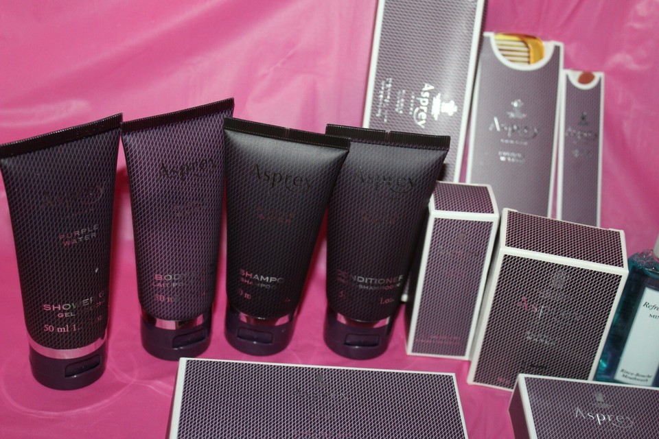 Deluxe Asprey Purple Water London Ritz Carlton Hotel 19 Piece Amenity ...