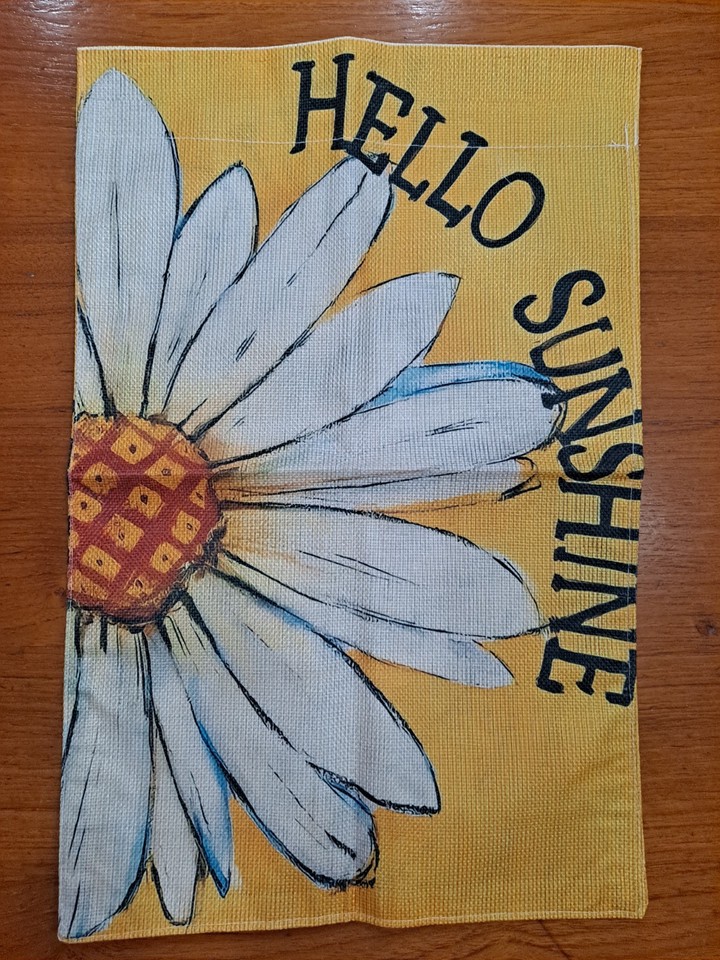 NEW Home & Garden 1pc Double Side Yellow Hello Sunshine Daisey Garden ...