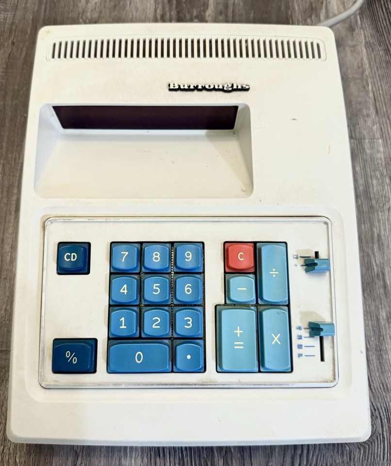Vintage 1970s Calculator Burroughs C-5120 Desk Adding Machine Tested ...