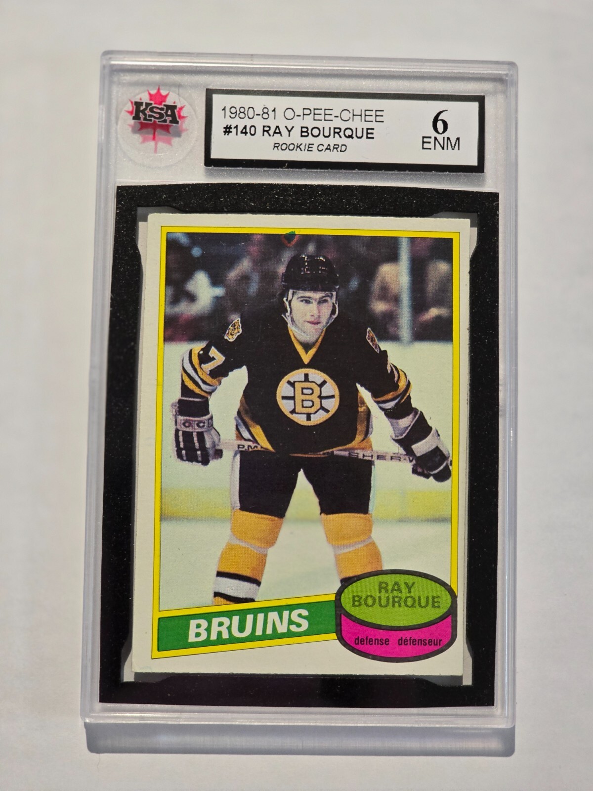 1980-81 O-Pee-Chee #140 RAY BOURQUE ROOKIE CARD RC KSA 6 ENM Boston ...