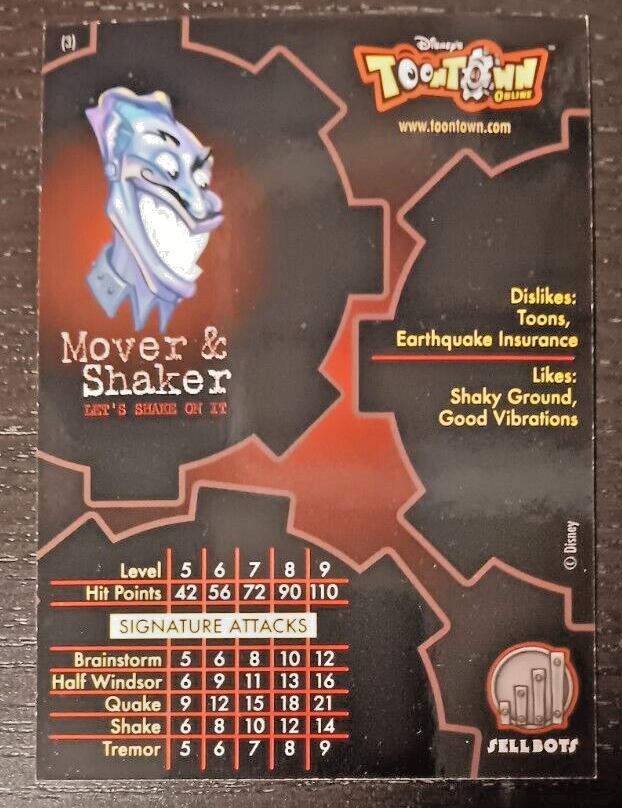 Disney Toontown Online Trading Card Series 3 - The Cogs: Mover & Shaker ...