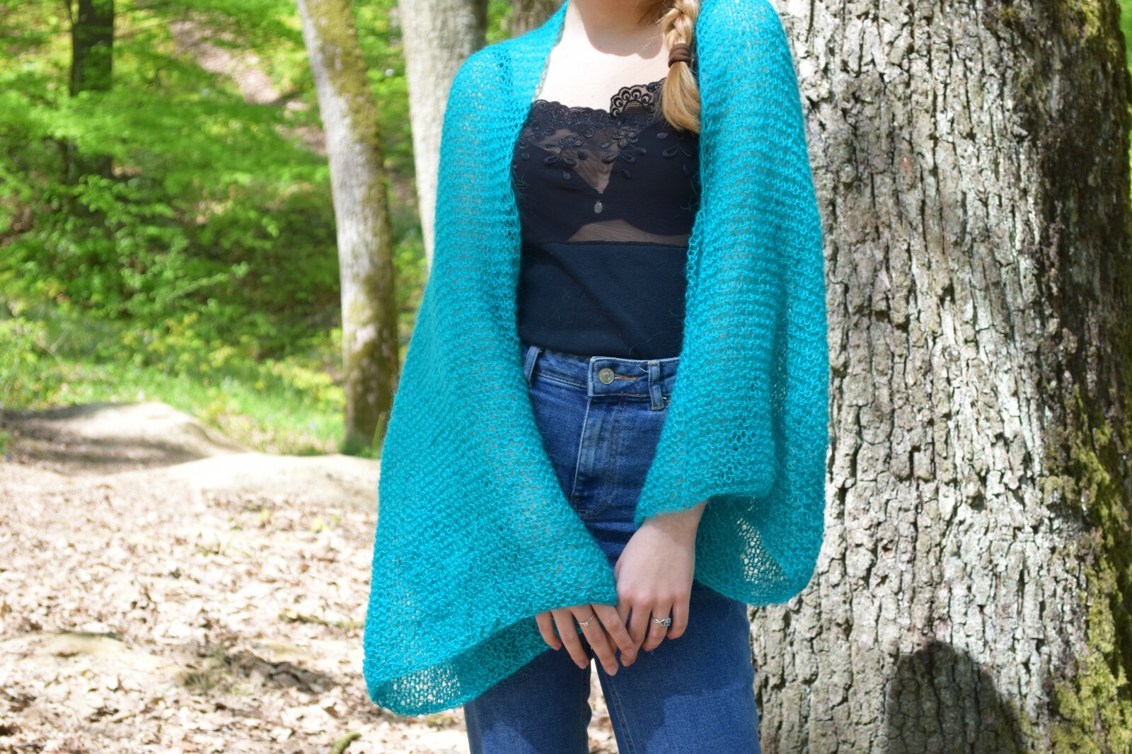 Turquoise women bolero Shrug Boho Knitwear Mohair Shoulders Warmer ...