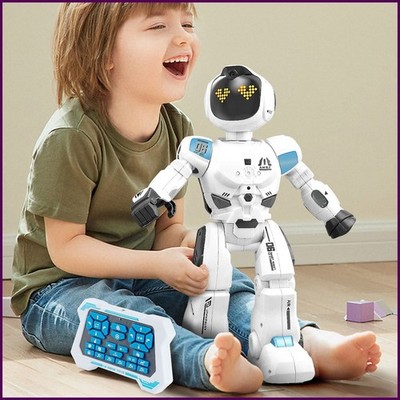 AI Voice Control RC Robot Toy with Remote & Gesture Control LED Smart ...