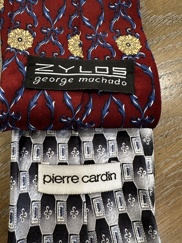 Silk Ties Lot of 7 Most Handmade USA Red Blue Tan Designer | eBay