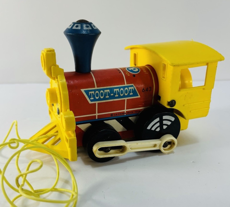 Vintage 1964 Fisher Price Toot Toot Train #643 Pull Toy MADE IN USA | eBay