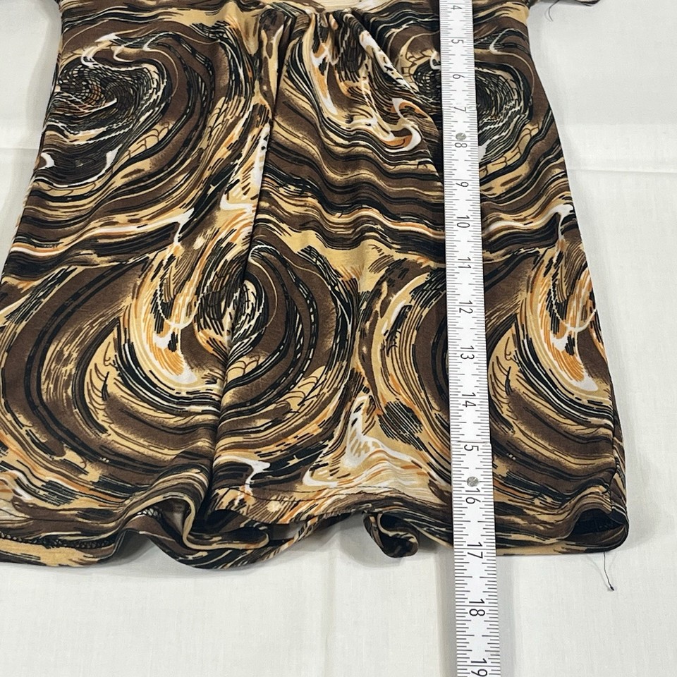 Toddler Girl Dress 2T Brown Black Swirl Print Earth Tone Short Sleeve ...
