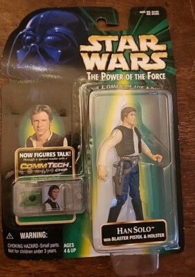 Kenner Star Wars PoTF Han Solo w/ Blaster Pistol, Holster & Commtech ...