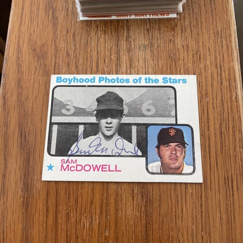 1973 Topps Sam McDowell #342 Authentic Autographed Card San Francisco ...