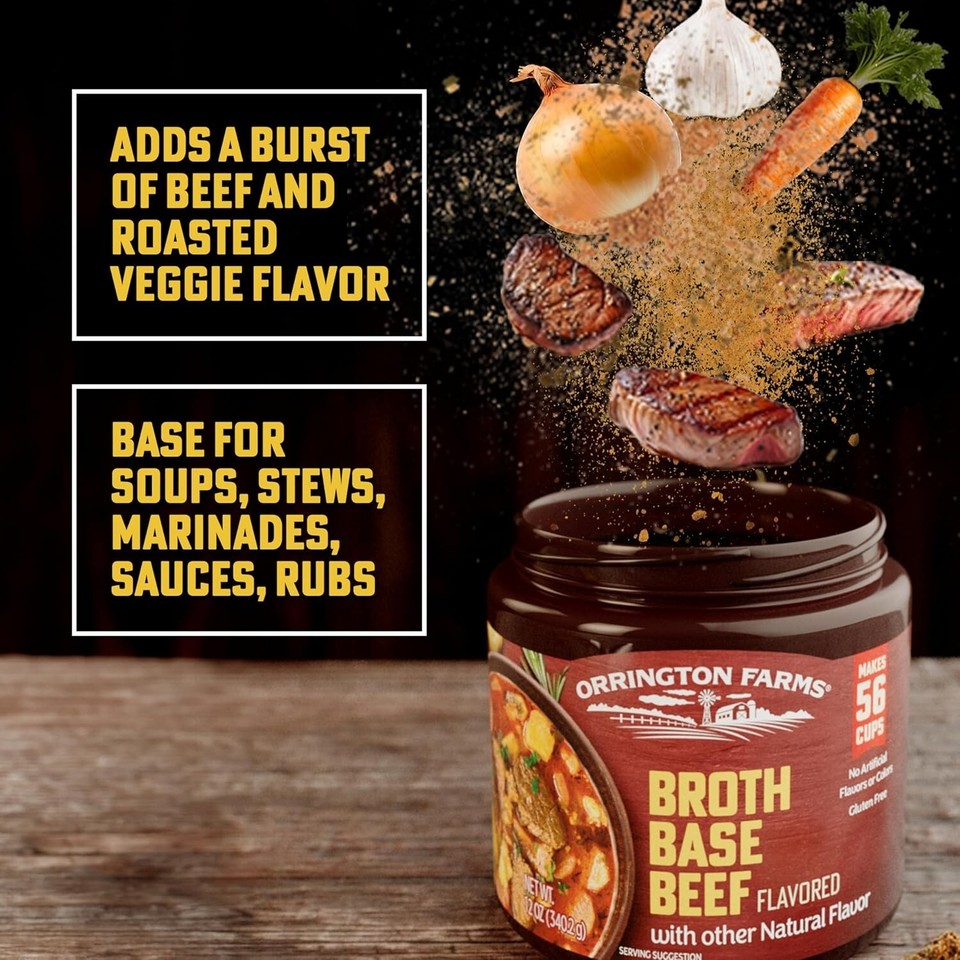 Orrington Farms Beef Flavored Broth Base Granulated Beef Flavored ...