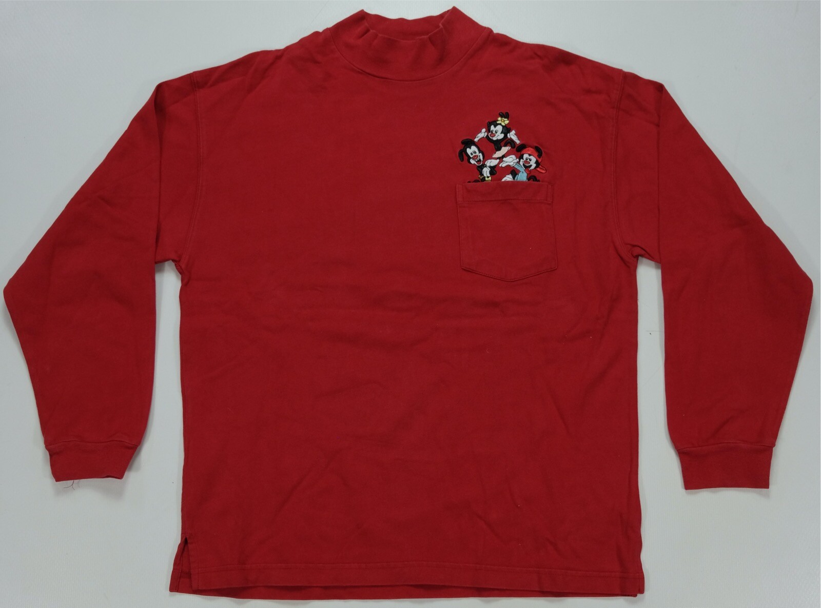 Rare VTG ANIMANIACS Embroidered Logo Pocket 1994 Long… - Gem