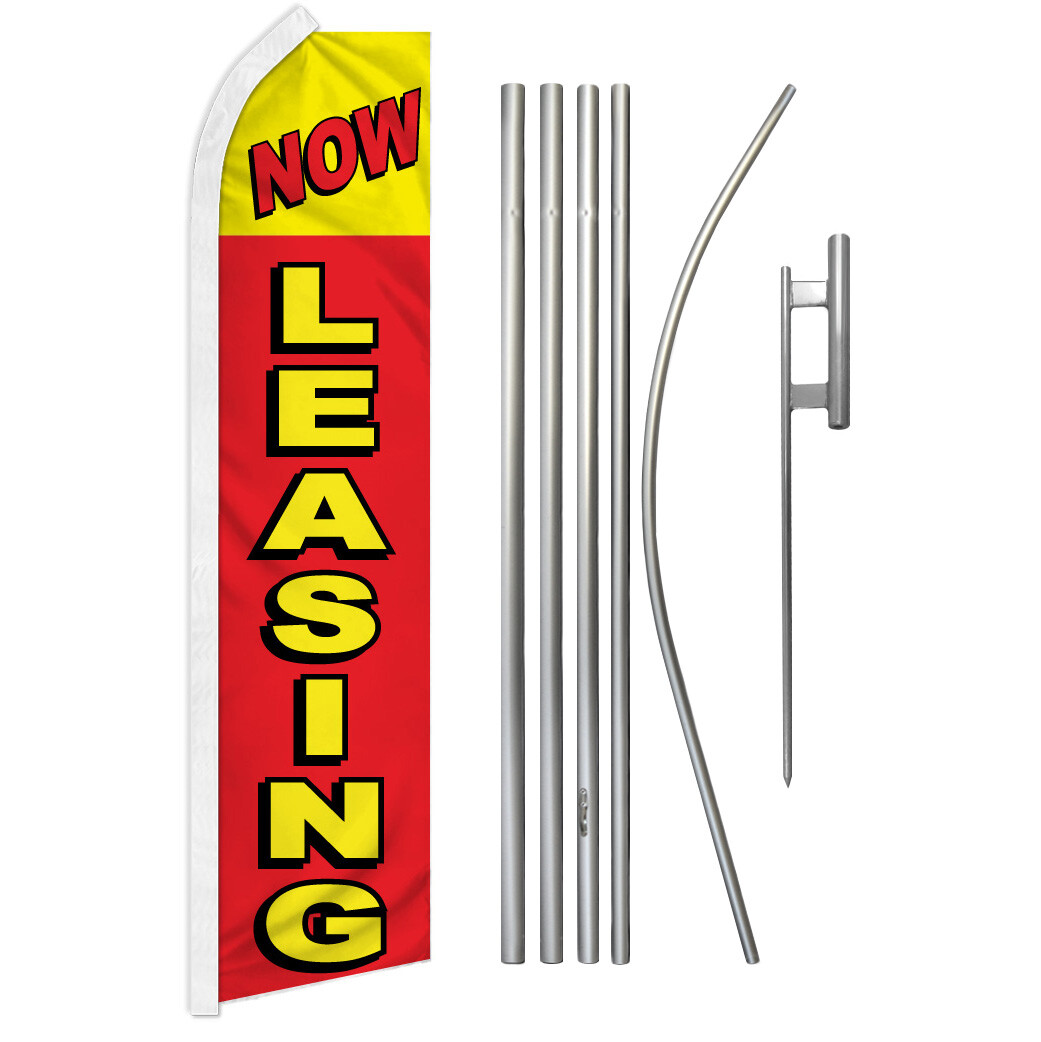 Real Estate Advertising Swooper Flutter Feather Flag Kit Now Leasing ...