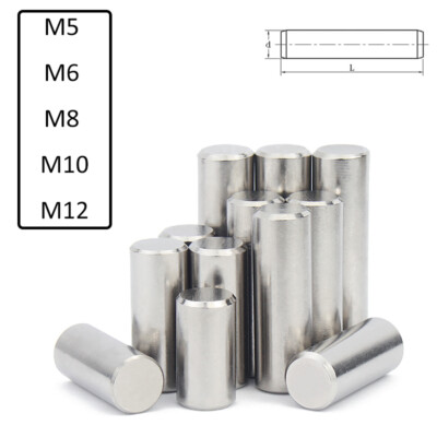 V2A 304 A2 Stainless Dowel Pins M5 M6 M8 M10 M12 Solid Cylindrical ...
