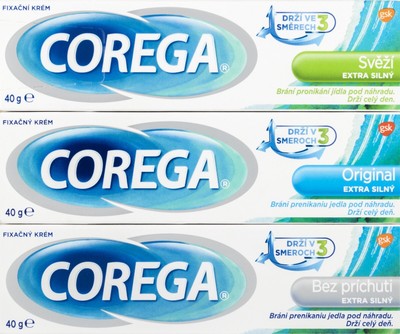 COREGA Extra Strong Denture Adhesive Fixing Cream Original Fresh 40g | eBay