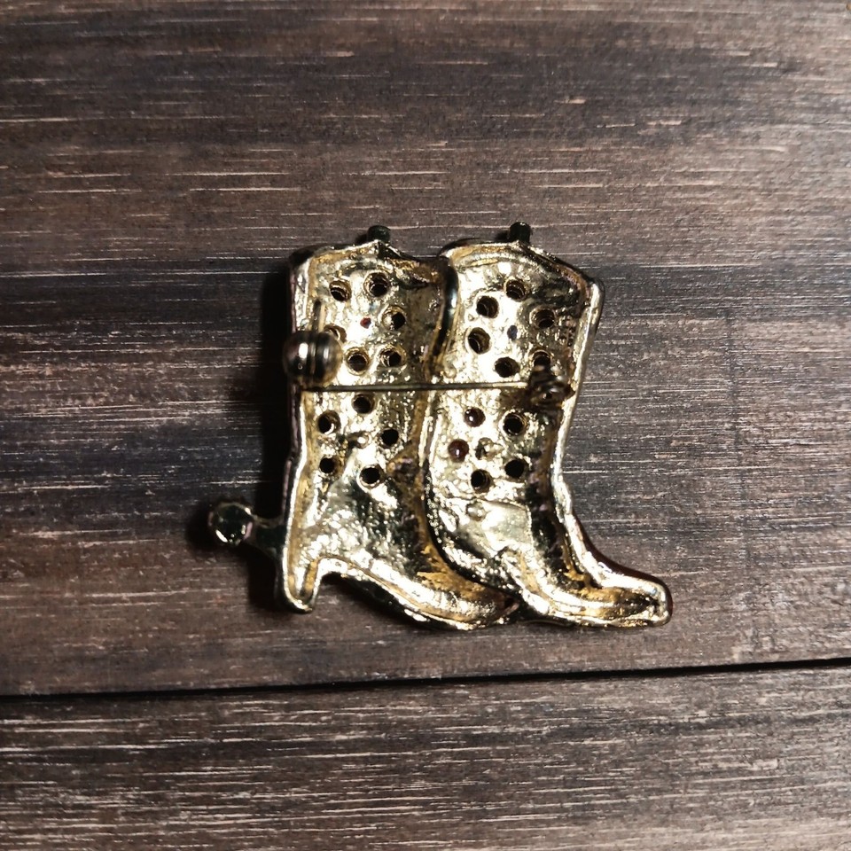 Cowgirl Boots Brooch Orange Red Enamel Gear Bag Rodeo | eBay