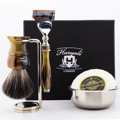 Caramel Color 5 Pieces Men Shaving Set Complete Grooming men Kit For ...