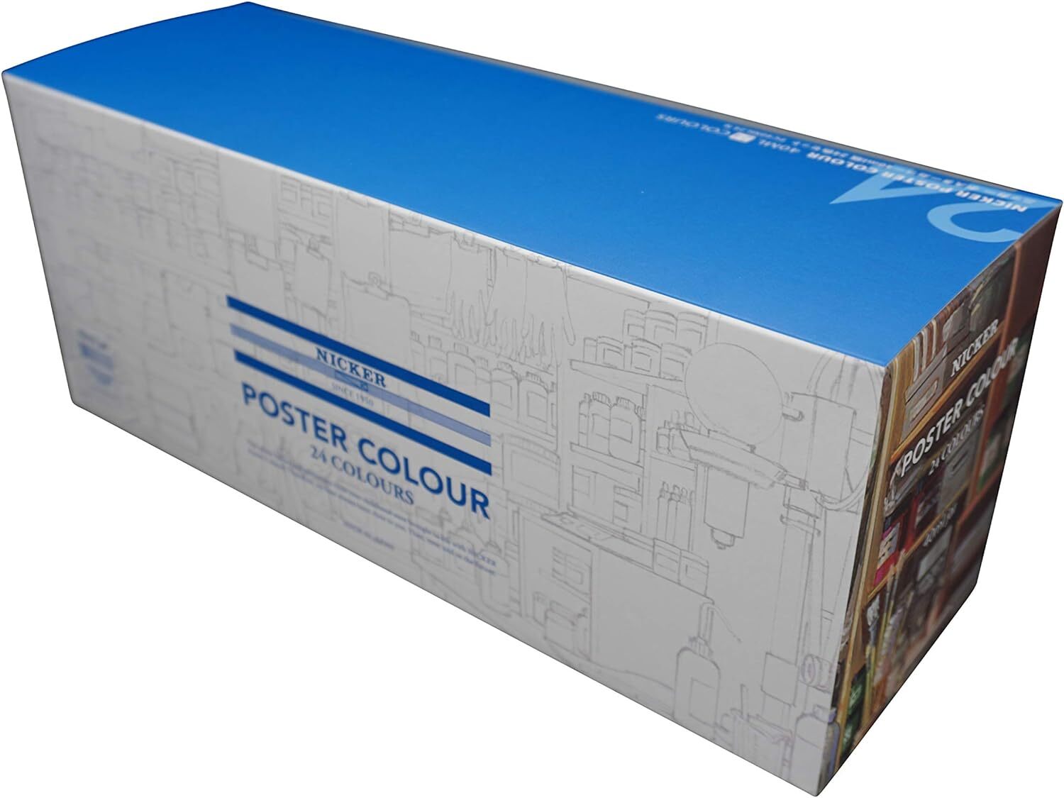 NICKER PC40ML Watercolor Poster Color Choose 12, 18, 24, 36 Colors Set ...