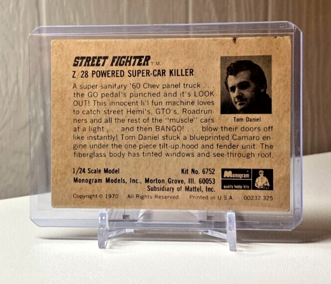 Street Fighter Kit #6752 - 1970 Monogram Models Trading Card | eBay
