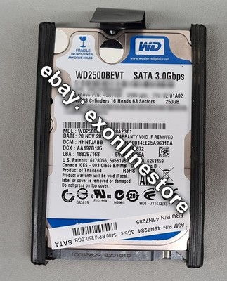 45N7285 - FRU 250Gb 5400rpm SATA 2.5" HDD Lenovo Used | eBay