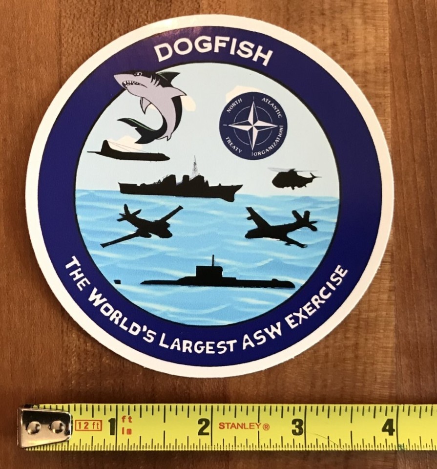 DOGFISH ASW EXERCISE STICKER NAVY P-3 ORION PATROL PATRON SQUADRON HSL ...