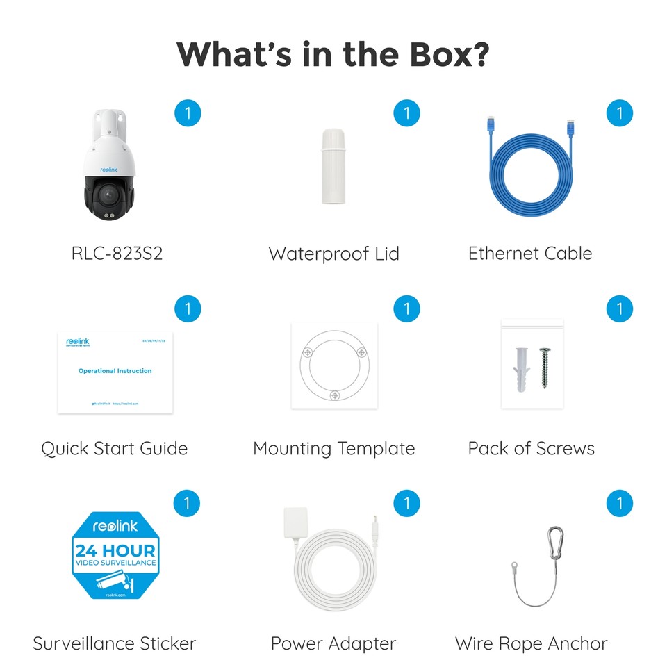 Reolink RLC 823S2 4K PTZ PoE Security Camera with 16X Optical Zoom 360 ...