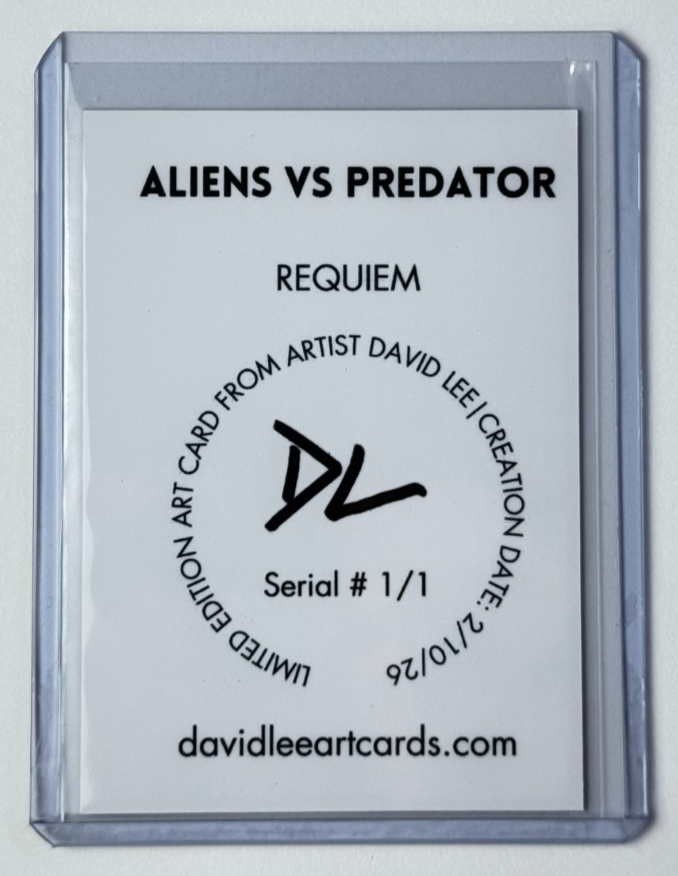 Aliens vs Predator Platinum Plated Artist Signed "Requiem" Trading Card ...