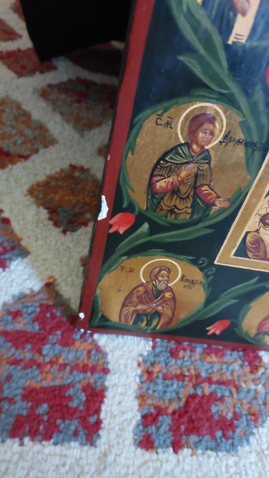 Large Antique Russian Icon - Mother of God, Joy of All Who Sorrow | eBay