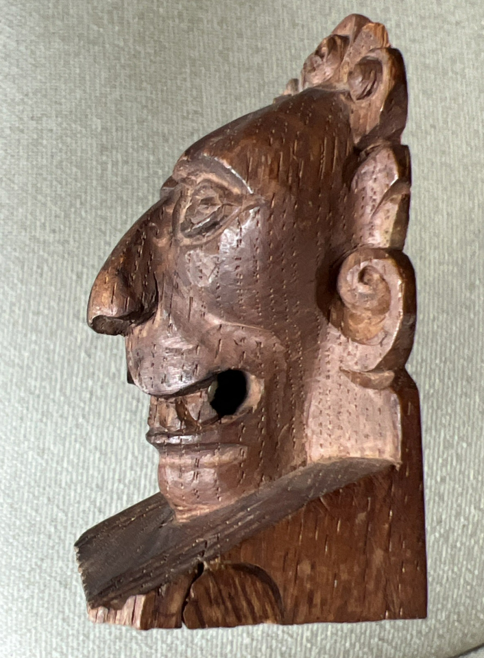 Grotesque Head Carving 3" Miniature German Folk Art Devil / Gargoyle ...