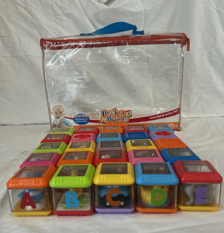 Fisher Price Full Alphabet Peek a Boo Blocks A-Z PLUS Bag 26 Blocks | eBay