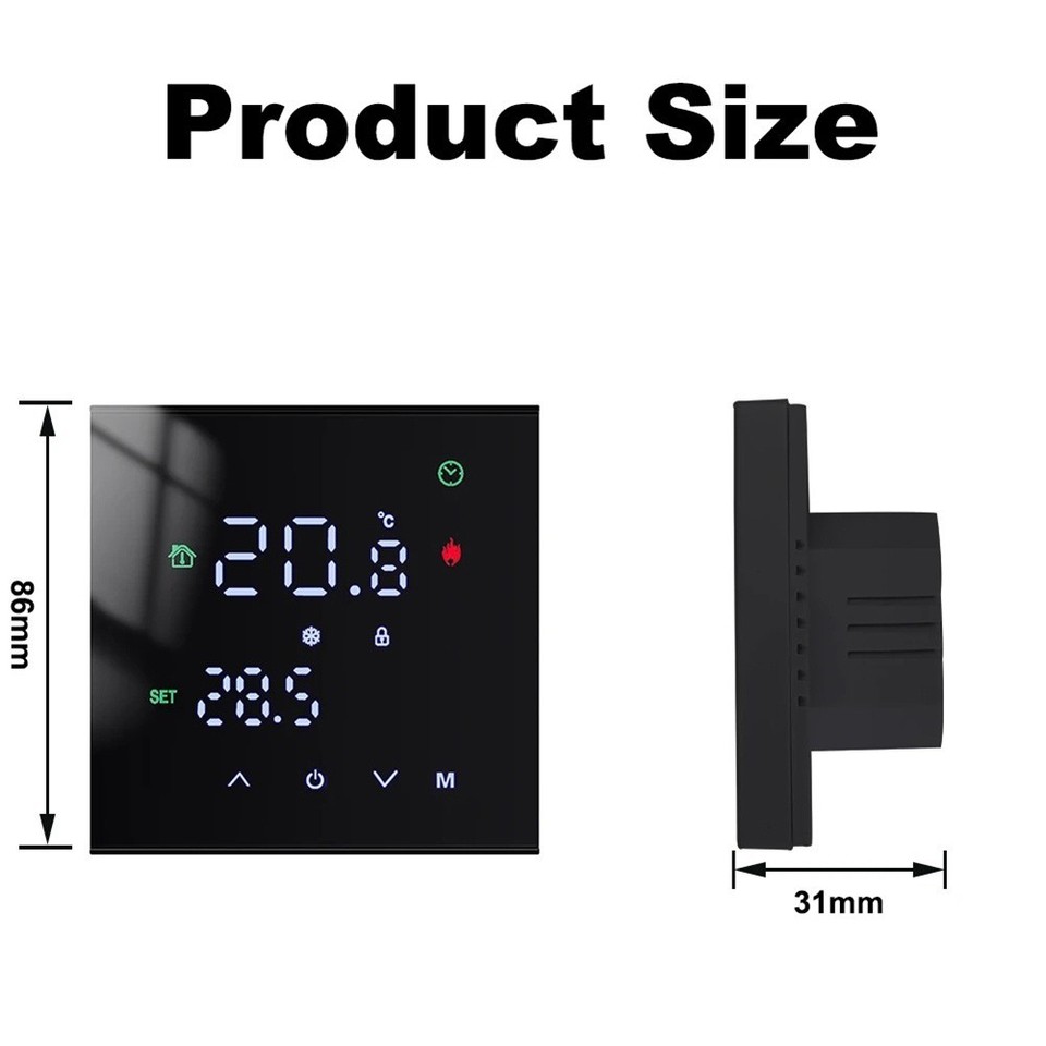 Gas Boiler Temperature Controller Thermostat with LCD Touch Screen ...