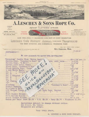 1908 LESCHEN ROPE ST LOUIS MISSOURI CHARLES TUCKER LTR | eBay