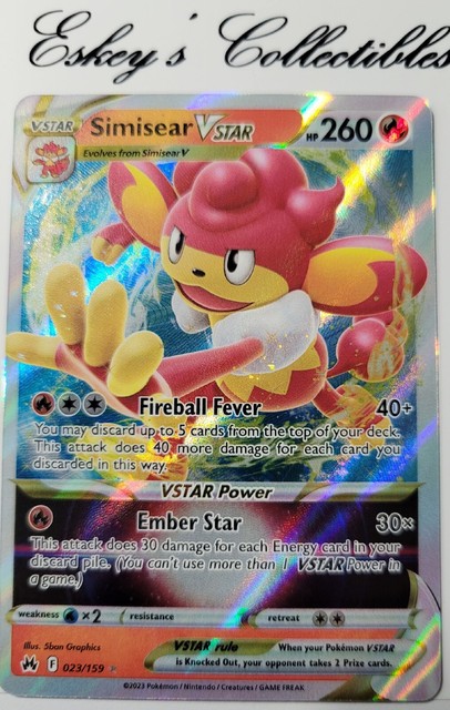 Pokémon TCG Simisear VSTAR Crown Zenith 023/159 Holo Ultra Rare for ...