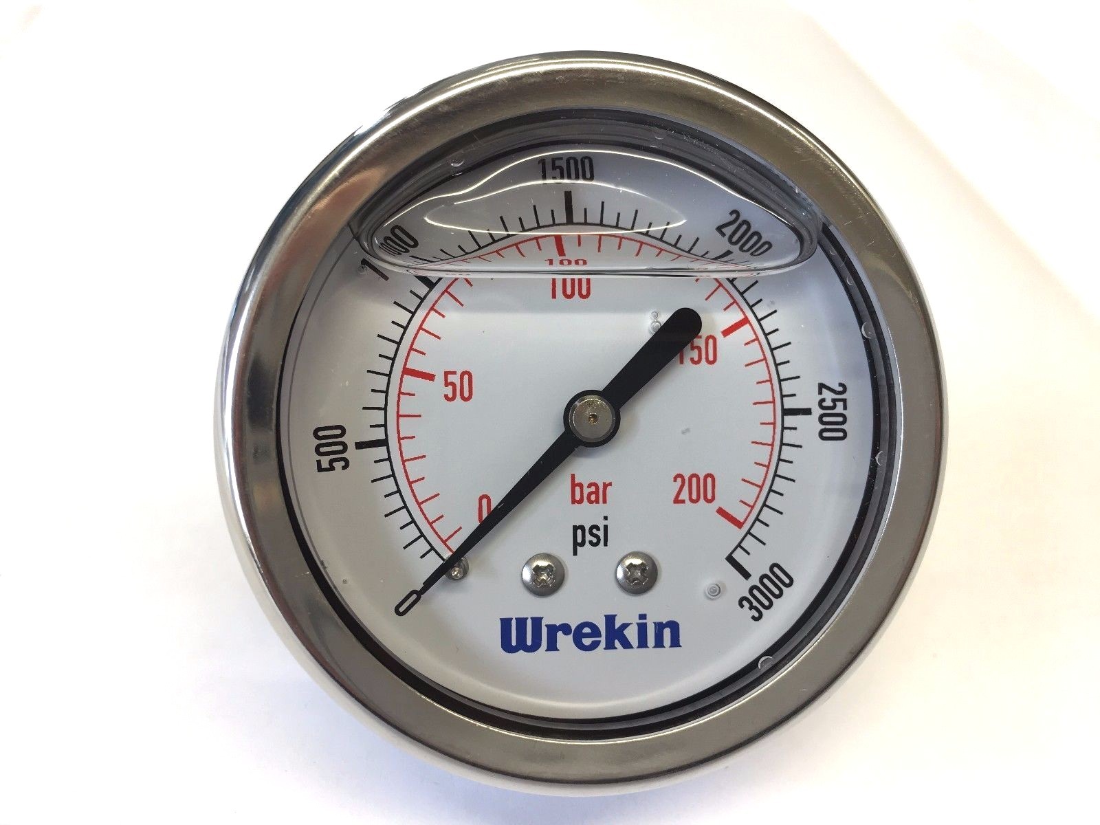 63mm Hydraulic Pressure Gauge BACK ENTRY 0-3000 PSI 200 Bar Stainless ...