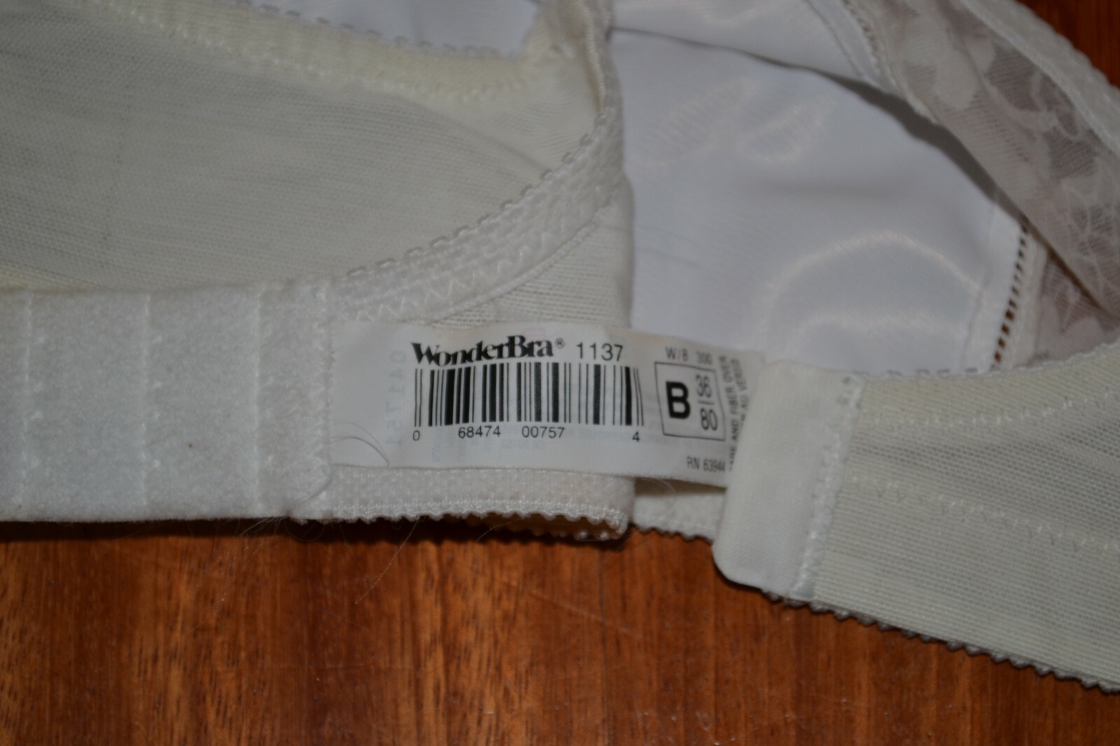 Wonderbra Vintage Bra 1137 Wireless B36 White with Ivory front lace NEW ...