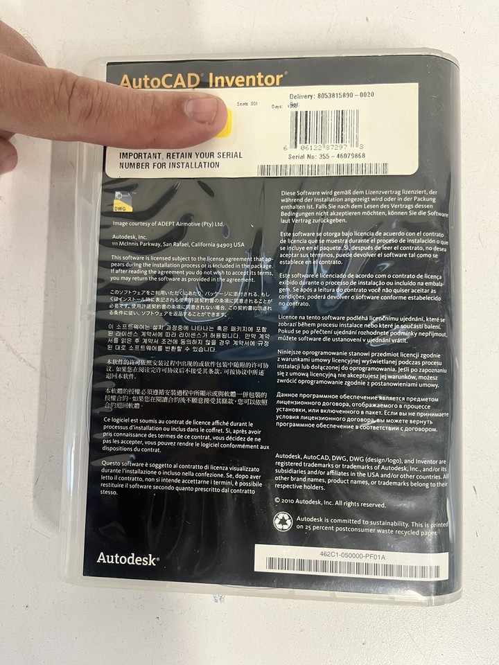 Autodesk AutoCAD Inventor Professional Suite 2011 DVD Computer Software ...