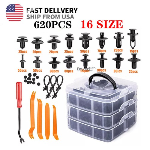 620Pcs Bumper Clips Retainer Auto Car Rivets Fastener Fender Push Pin ...