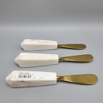 Set Of Karma 3 Piece NWT Marble Handled Spreaders, Cheese Spreader | eBay
