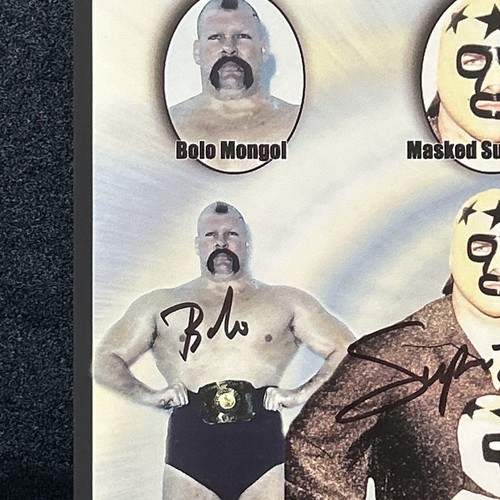 4 Faces Of Bill Eadie Signed 8X10 Photo Bolo, Super Machine, Ax, Masked ...