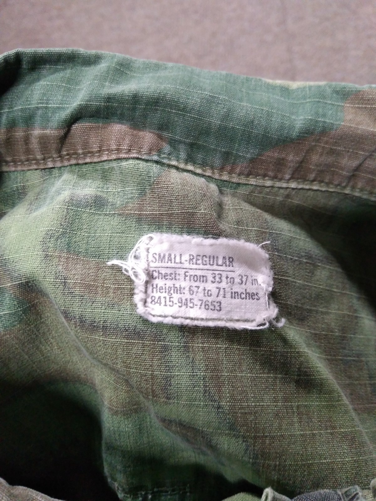 Vintage USGI 1969 ERDL Camo Slant Pocket Vietnam Jacket Shirt Ripstop ...