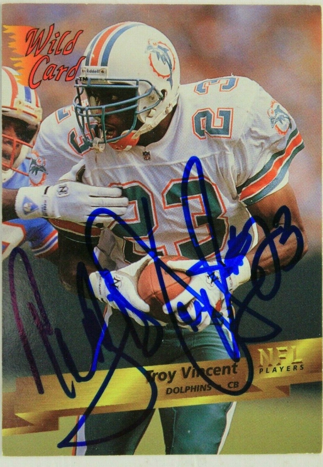 Troy Vincent Miami Dolphins Wisconsin 1993 AAA Wild Card #92 ...