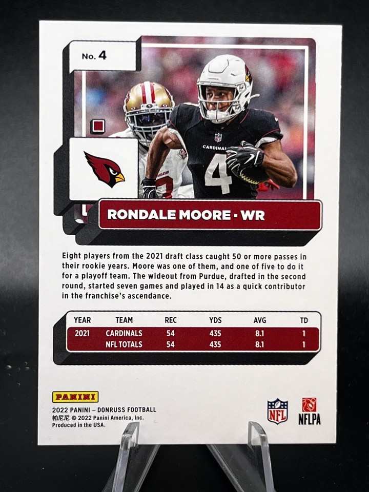 2022 Donruss Panini Base Rondale Moore #4 Arizona Cardinals | eBay
