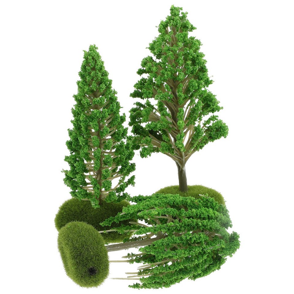 3pcs Model Trees Miniature Tree Fairy Garden Plant Ornament Model Mini ...
